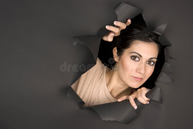 Casula Woman Break through Breaking into Black Stock Photo - Image of ...
