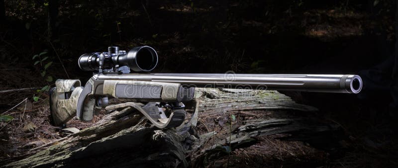Break Action Muzzleloader Rifle Stock Image - Image of scope ...