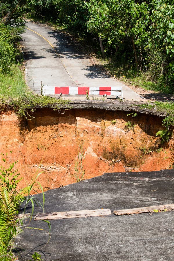 Break of Asphalt Road in Thailand Stock Photo - Image of erosion ...