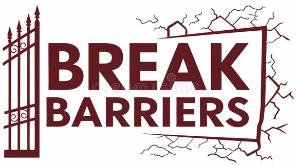 Break Barriers Text, Overcoming Obstacles and Motivation Vector Design ...
