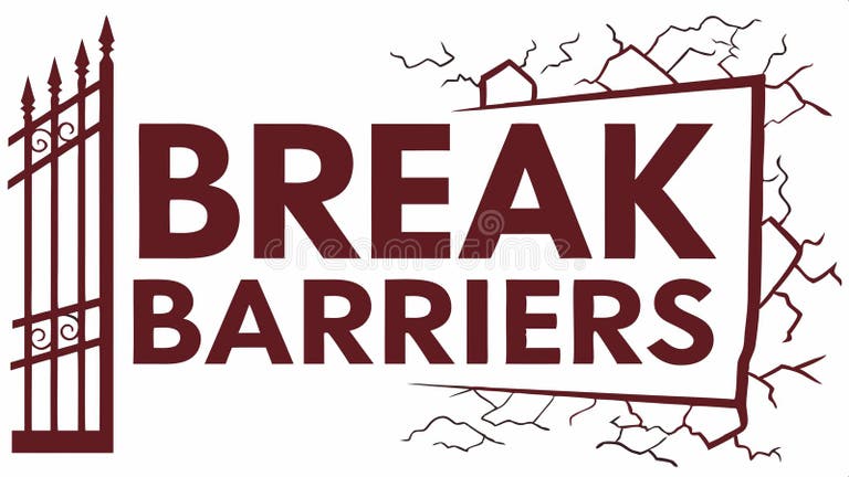 Break Barriers Text, Overcoming Obstacles and Motivation Vector Design ...
