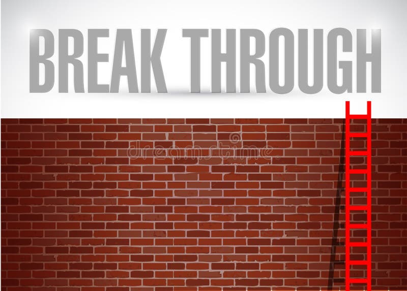 Break through Brick Wall Illustration Design Stock Illustration ...
