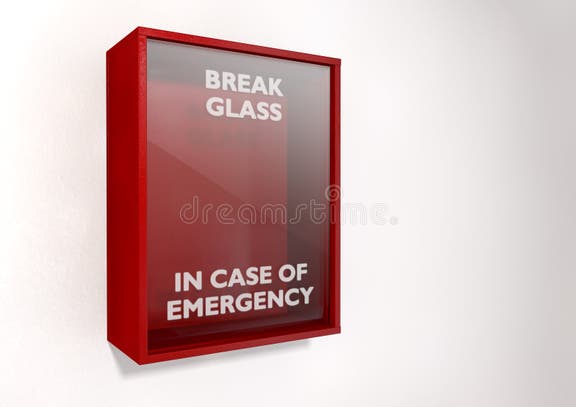 Break in Case of Emergency Red Box Stock Illustration - Illustration of ...