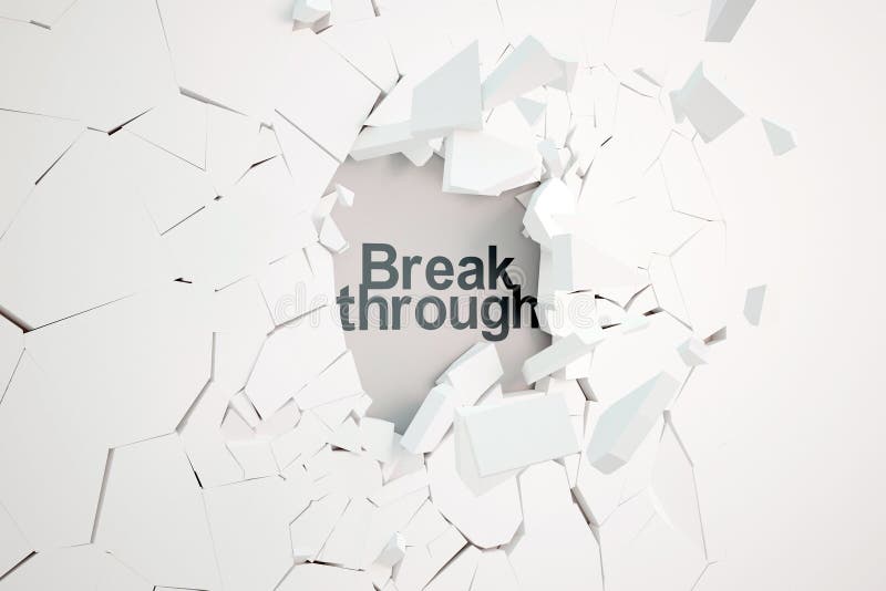Breakthrough Break Through Word Glass Breaking Stock Illustration ...