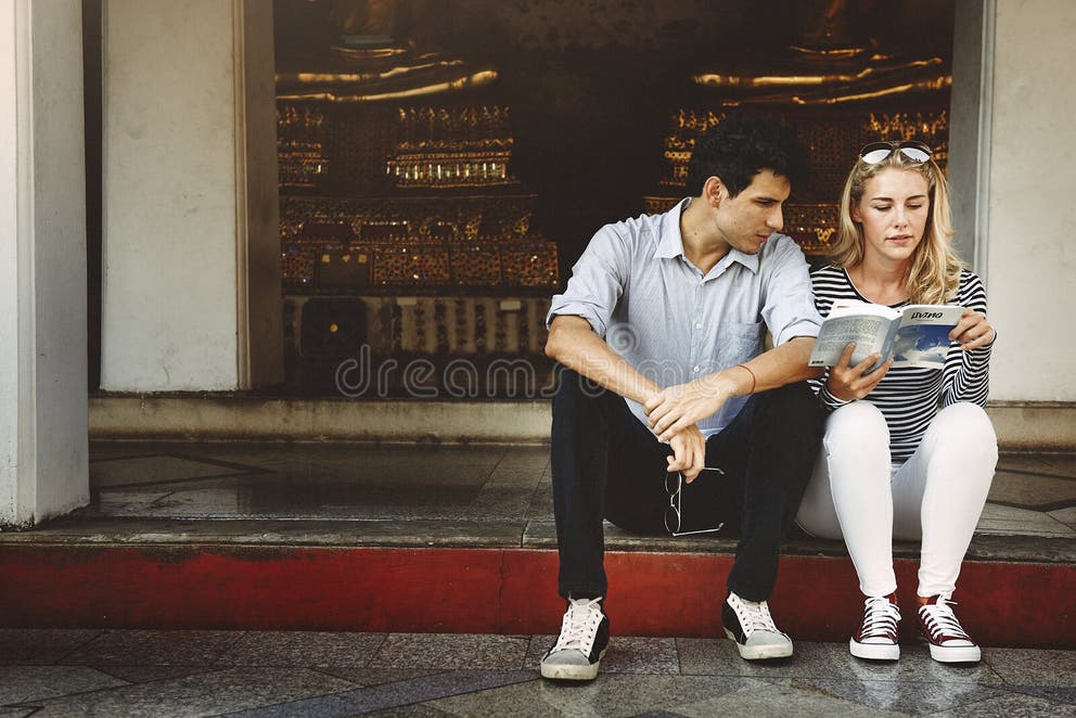 Break Couple Destination Explore Peace Summer Concept Stock Image ...