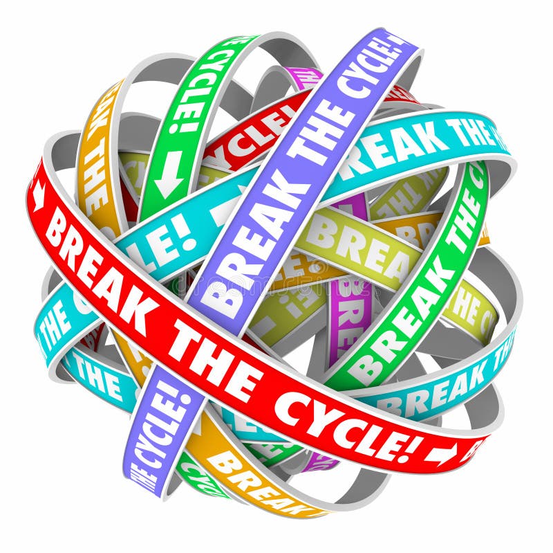 Break the Cycle Words Around Rings Endless Repeating Pattern Stock ...