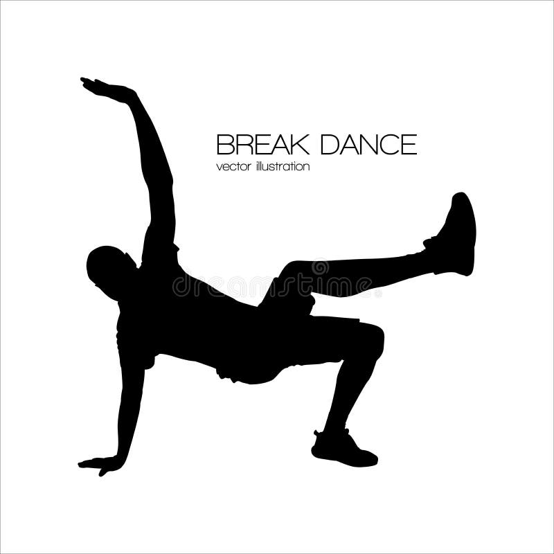 Break Dancer Bboy Silhouette Isolated Vector Illustration Stock Vector ...