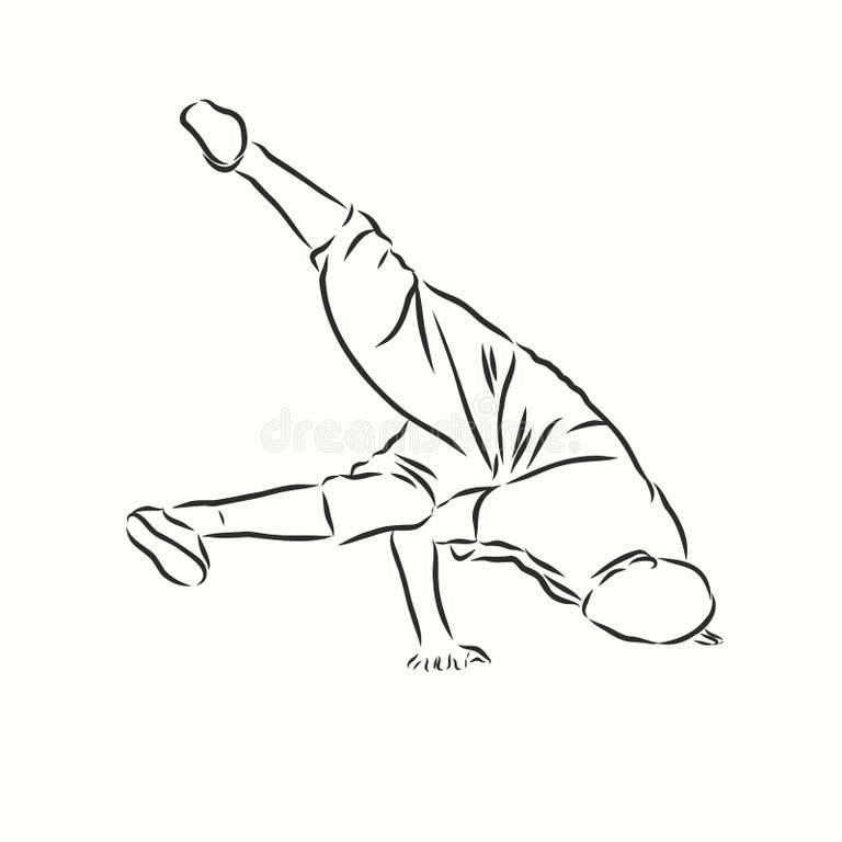 Break Dancer-continuous Line Drawing. Break Dance, Dancer, Vector ...