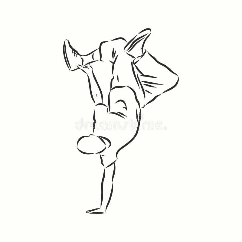 Break Dancer-continuous Line Drawing. Break Dance, Dancer, Vector ...