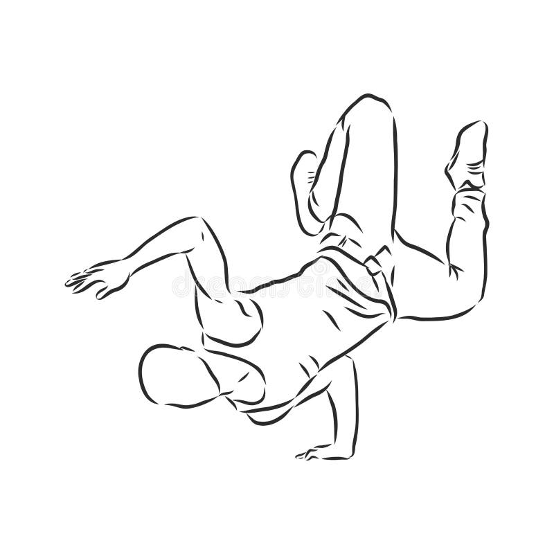 Break Dancer-continuous Line Drawing. Break Dance, Dancer, Vector ...