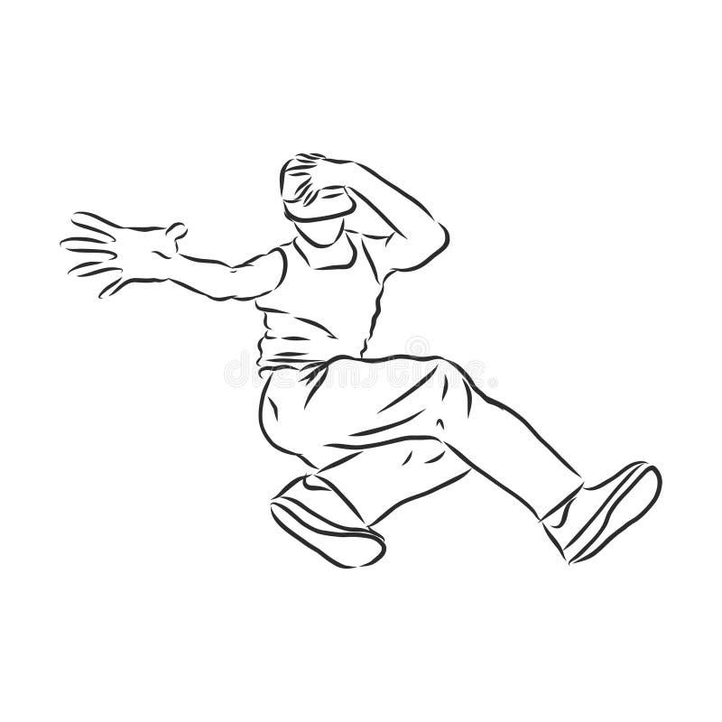Break Dancer-continuous Line Drawing. Break Dance, Dancer, Vector ...