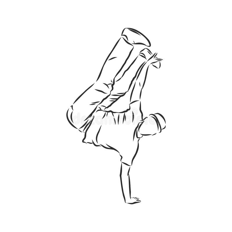 Break Dancer Continuous Line Drawing Break Dance Dancer Vector