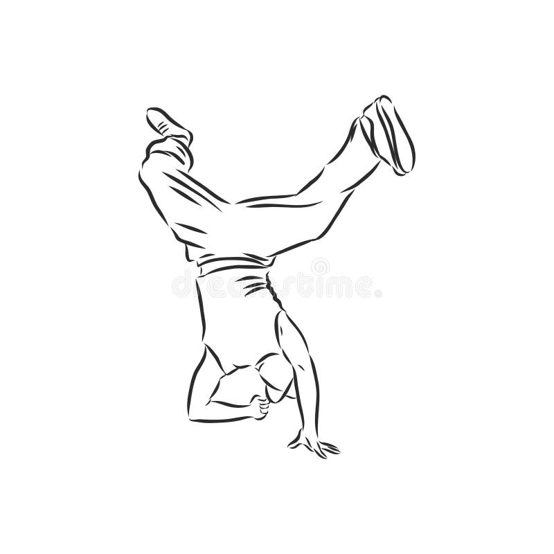 Break Dancer-continuous Line Drawing. Break Dance, Dancer, Vector ...