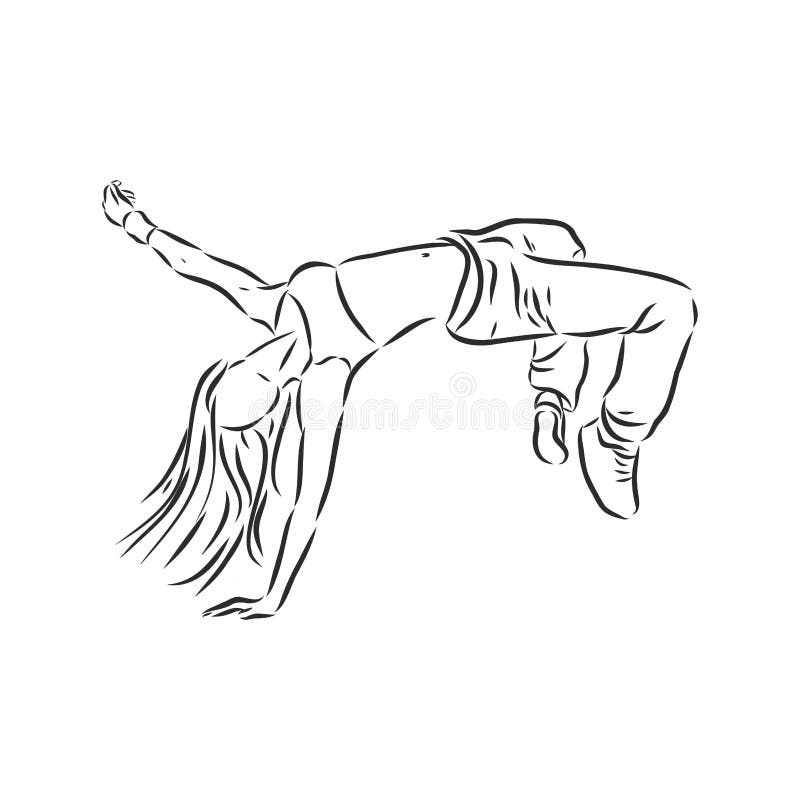 Break Dancer-continuous Line Drawing. Break Dance, Dancer, Vector ...