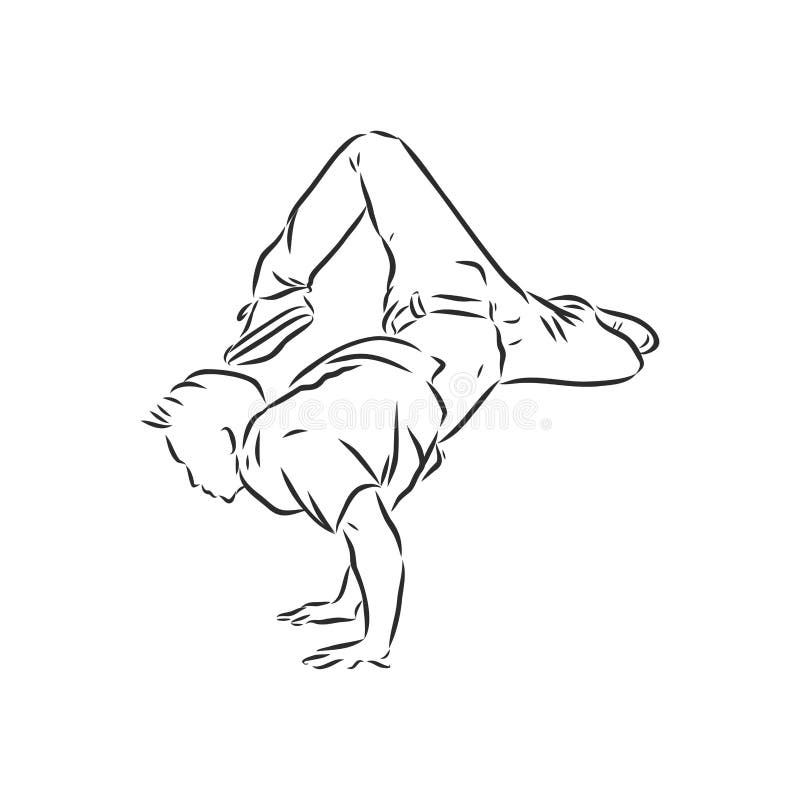 Break Dancer-continuous Line Drawing. Break Dance, Dancer, Vector ...