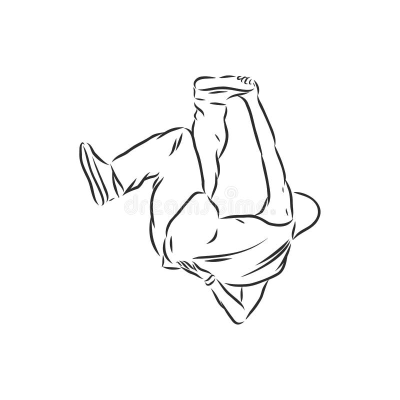Break Dancer-continuous Line Drawing. Break Dance, Dancer, Vector ...
