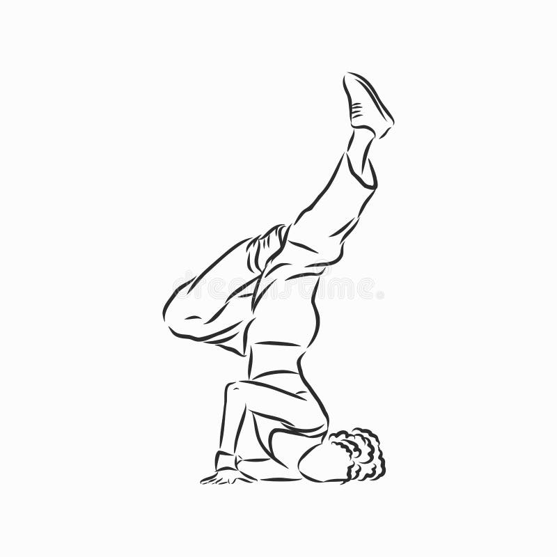 Break Dancer-continuous Line Drawing. Break Dance, Dancer, Vector ...