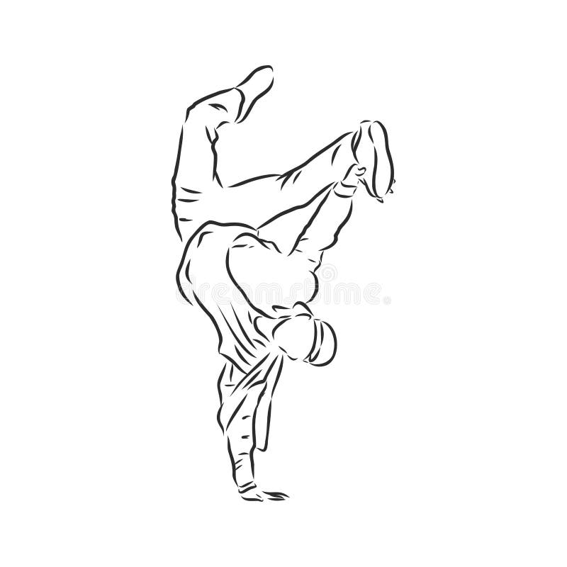 Break Dancer-continuous Line Drawing. Break Dance, Dancer, Vector ...
