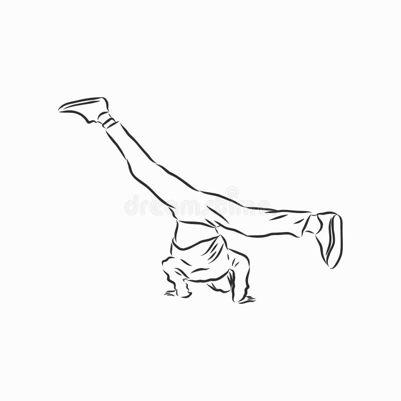 Break Dancer-continuous Line Drawing. Break Dance, Dancer, Vector ...
