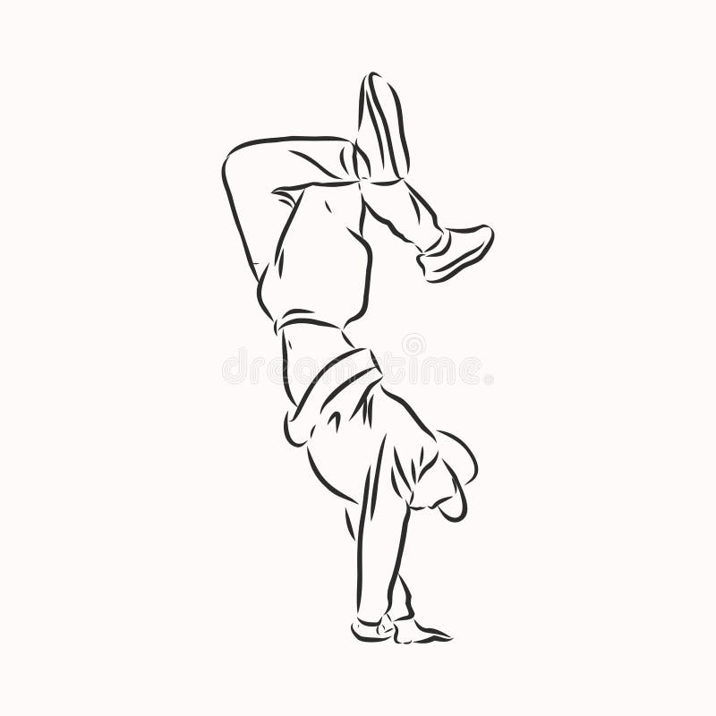 Break Dancer-continuous Line Drawing. Break Dance, Dancer, Vector ...