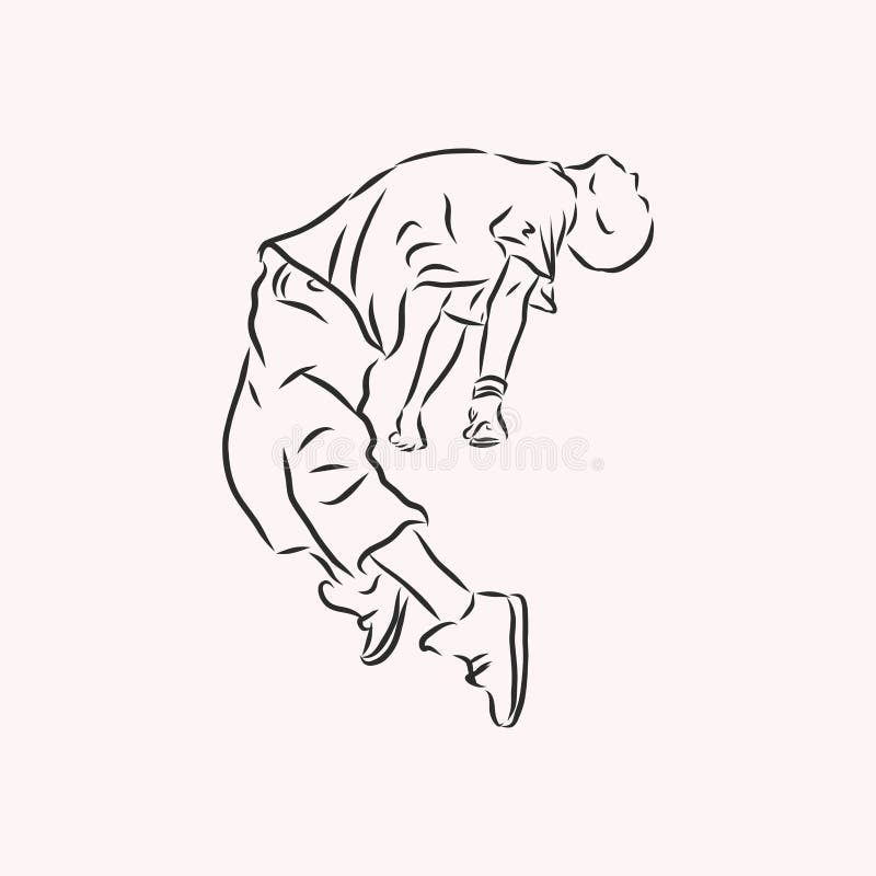 Break Dancer-continuous Line Drawing. Break Dance, Dancer, Vector ...