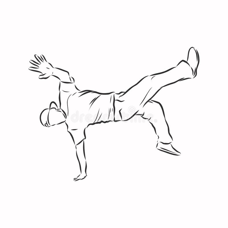 Break Dancer-continuous Line Drawing. Break Dance, Dancer, Vector ...