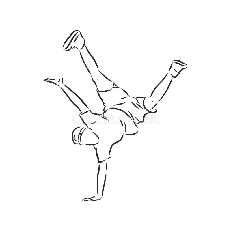 Break Dancer-continuous Line Drawing. Break Dance, Dancer, Vector ...