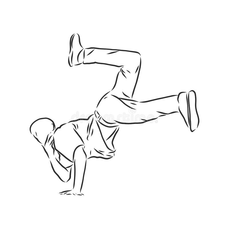 Break Dancer-continuous Line Drawing. Break Dance, Dancer, Vector ...