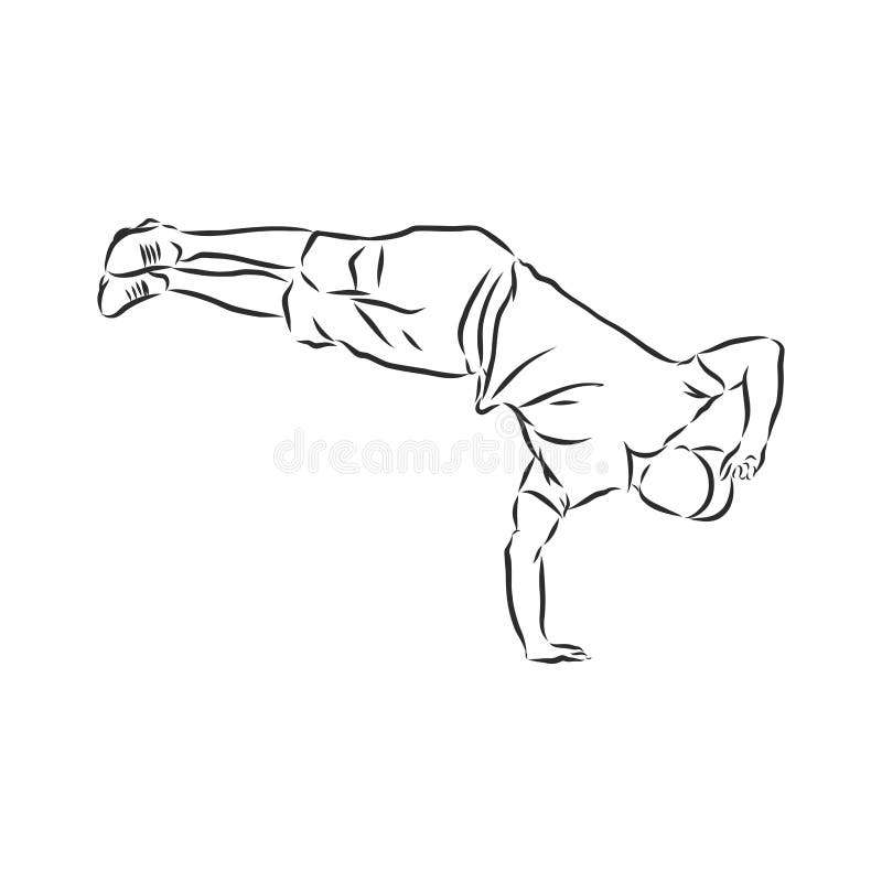 Break Dancer-continuous Line Drawing. Break Dance, Dancer, Vector ...