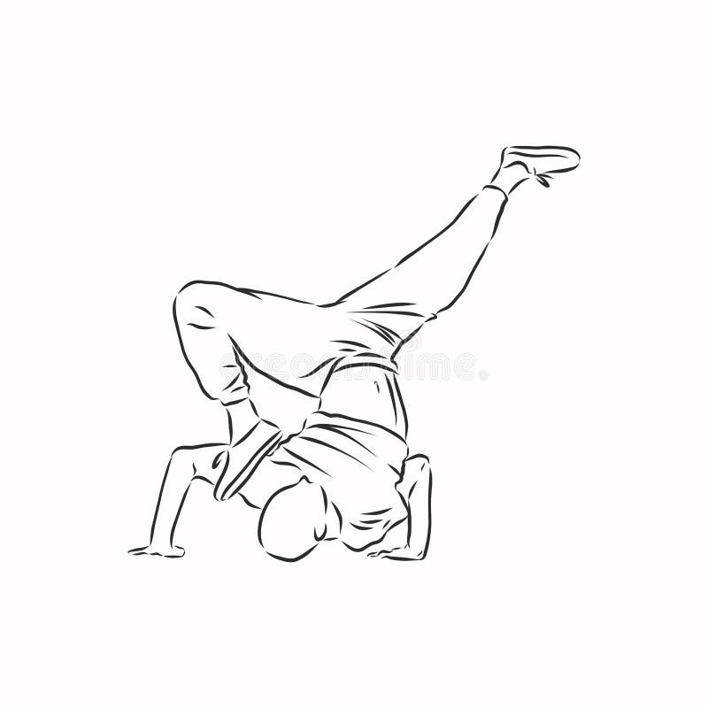 Break Dancer-continuous Line Drawing. Break Dance, Dancer, Vector ...