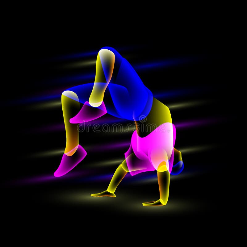 Break Dancer Doing Back Flip. Stock Vector - Illustration of abstract ...