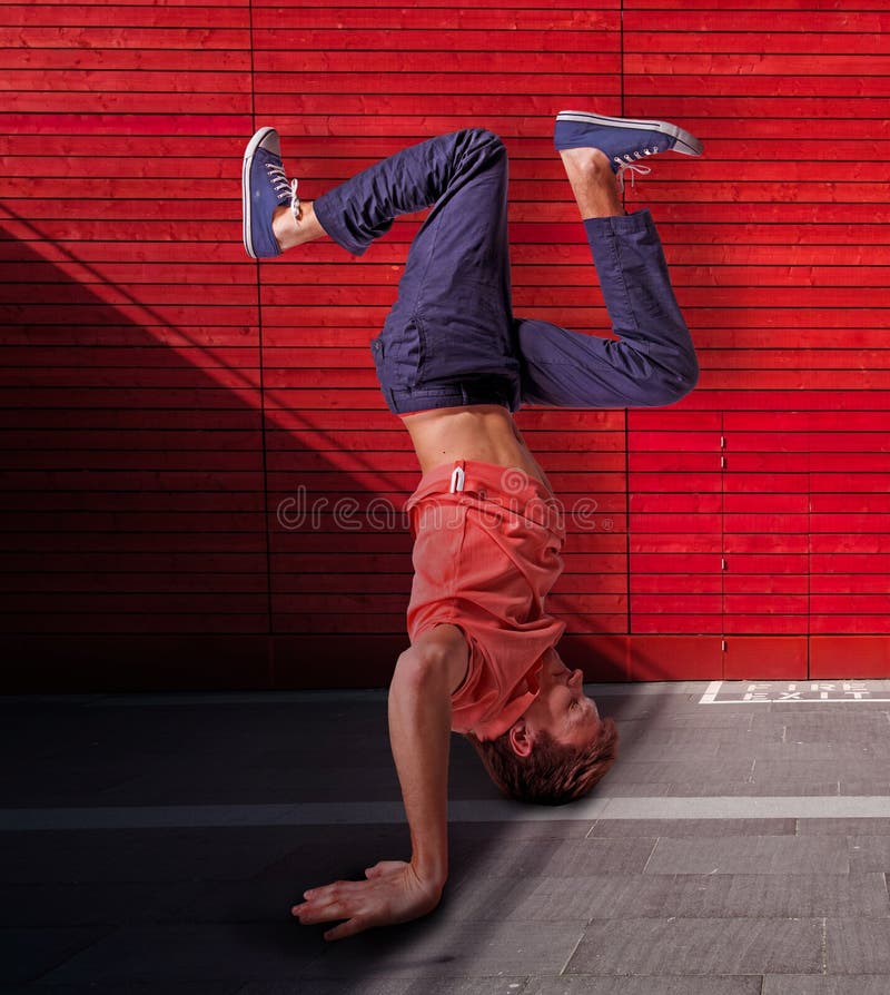 Breakdancer Doing A Handstand Stock Photo - Image of female, style ...