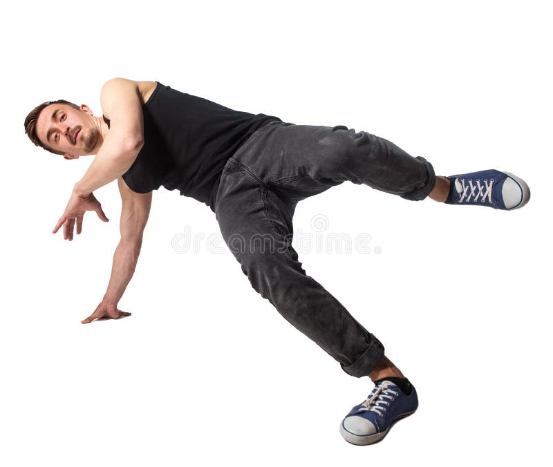 Break Dancer Doing One Handed Handstand Against a Stock Photo - Image ...