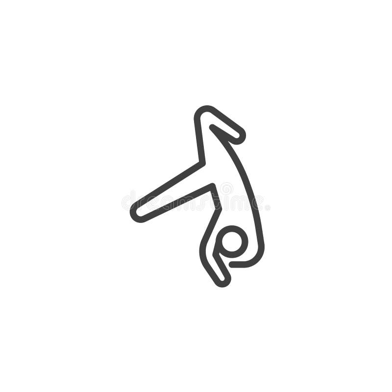 Break dancer line icon stock vector. Illustration of vector - 230158560