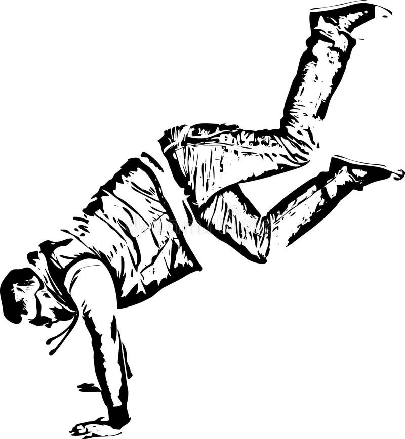Break Dancer Man in Action Sketch Vector Stock Vector - Illustration of ...