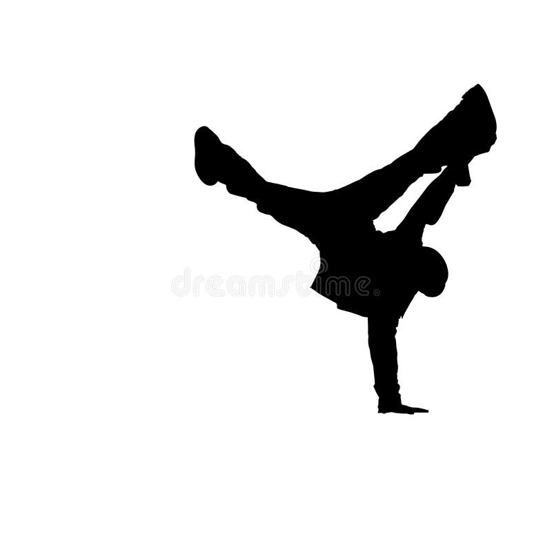 Break Dancer Silhouette [02] Stock Illustration - Illustration of ...