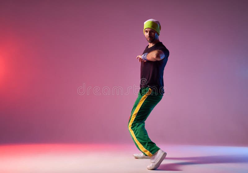 Break Danser Practicing in Studio Stock Image - Image of modern ...