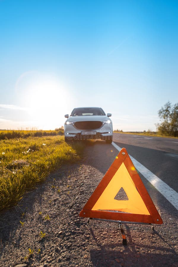 Break Down Car at Road Side Problems in Vacation Stock Photo - Image of ...