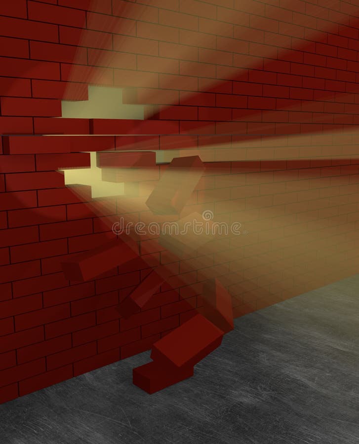 Breaking the wall stock illustration. Illustration of attack - 27371094