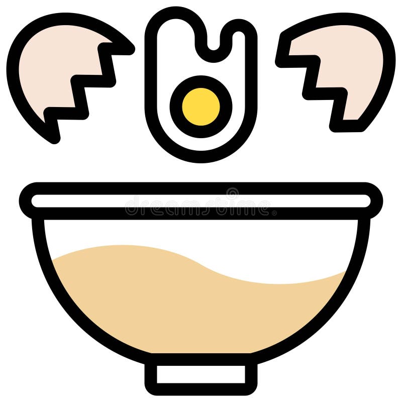 Break an Egg Icon, Bakery and Baking Related Vector Stock Vector ...