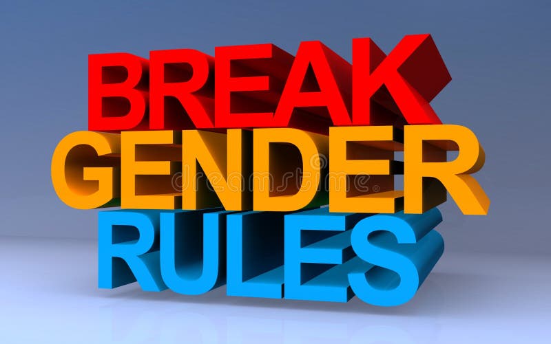 Break gender rules on blue stock illustration. Illustration of ...