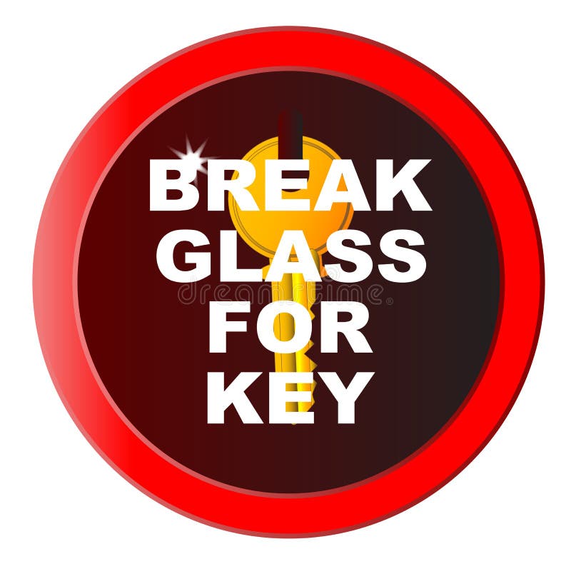 Break Glass for Key stock vector. Illustration of graphic - 99333627