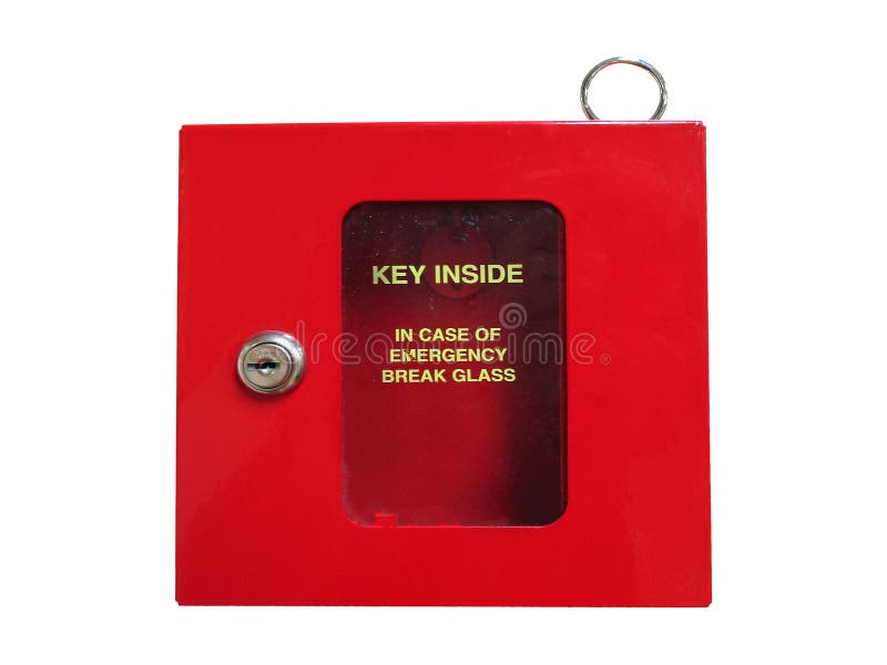 Break Glass for Key Inside in Case of Emergency and Isolate on White ...