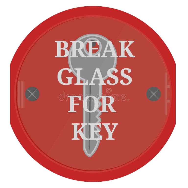 Break Glass for Key on White Background . Stock Illustration ...