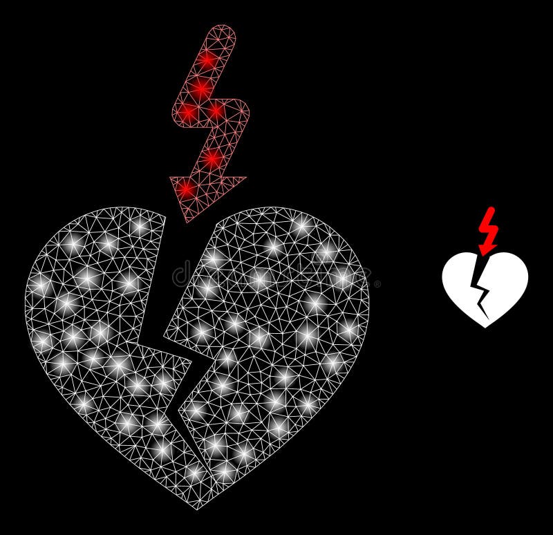 Break Heart - Bright Web Network with Lightspots Stock Vector ...