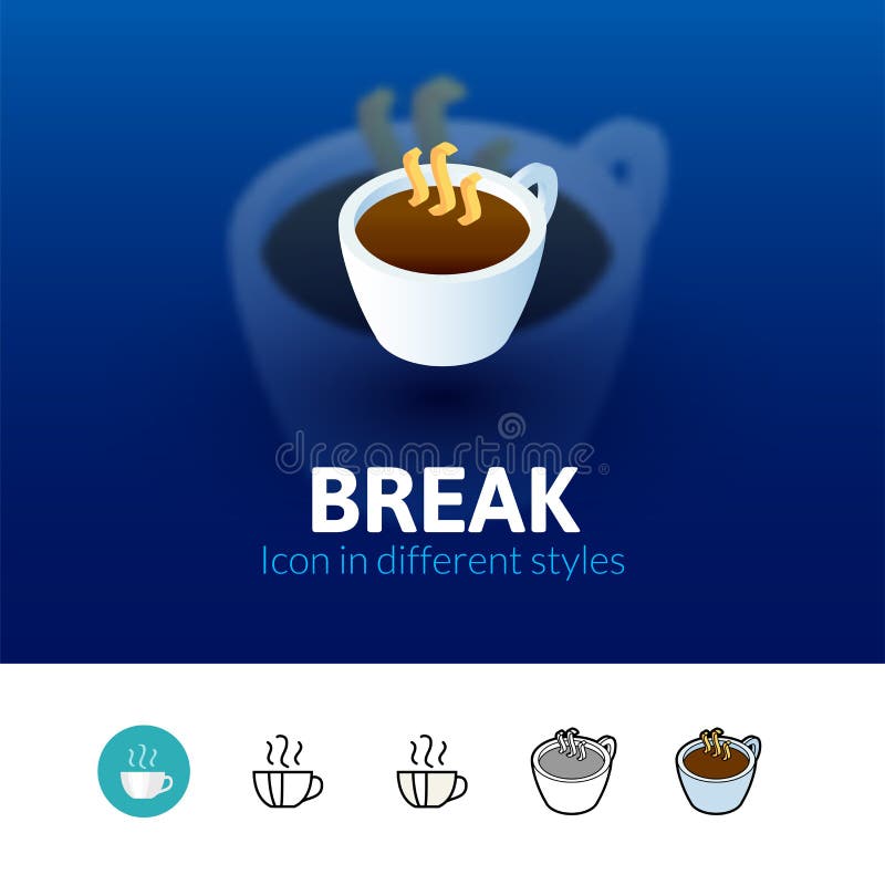 Break Icon in Different Style Stock Vector - Illustration of ...