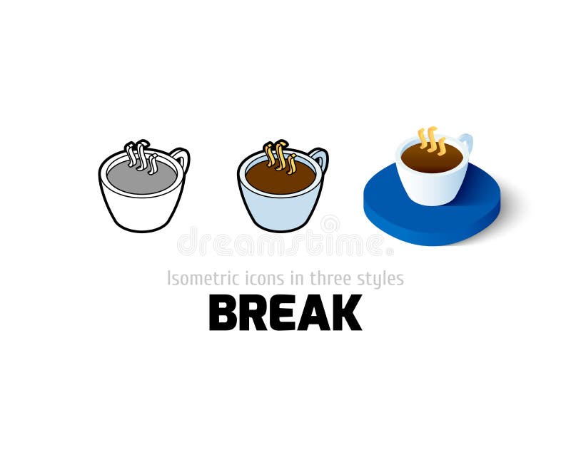 Break Icon in Different Style Stock Vector - Illustration of beverage ...