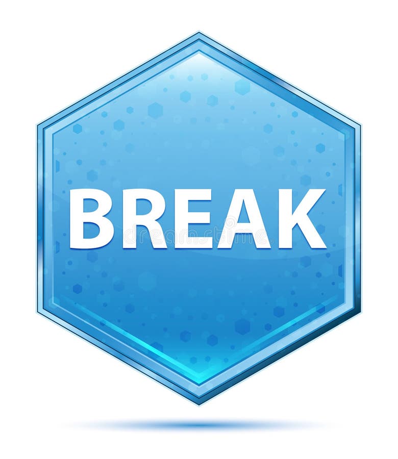 Break Crystal Blue Hexagon Button Stock Illustration - Illustration of ...