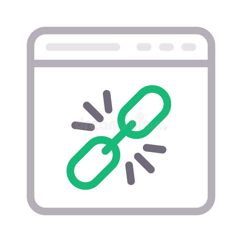 Break Link Thin Line Color Vector Icon Stock Illustration ...