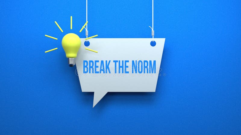 Break the Norm Text Message.3D Render of a Hanging Speech Bubble Stock ...
